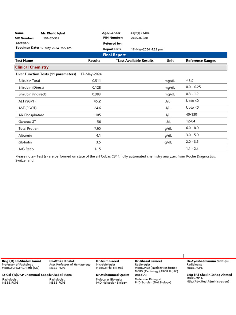 LFT, RFT, Lipid Profile WITHOUT | PDF