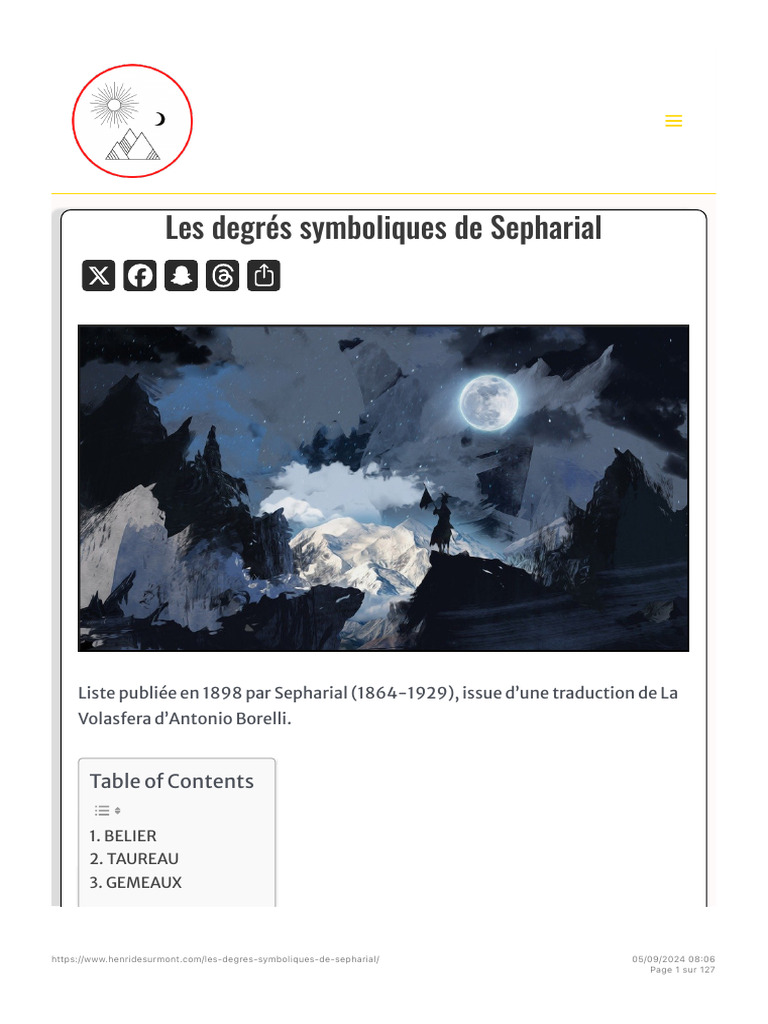 Les Degrés Symboliques de Sepharial - Henri de Surmont | PDF