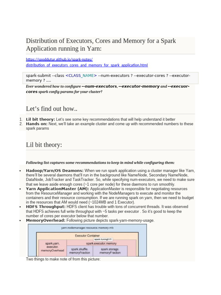 Spark Memory Management | PDF