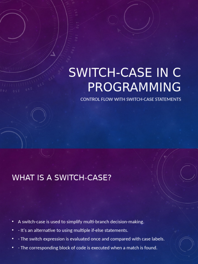 Switch Case in C Presentation | PDF