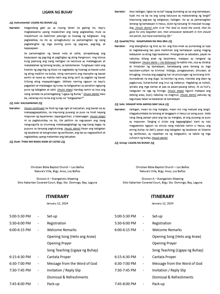 Ligaya NG Buhay - Script & Program | PDF