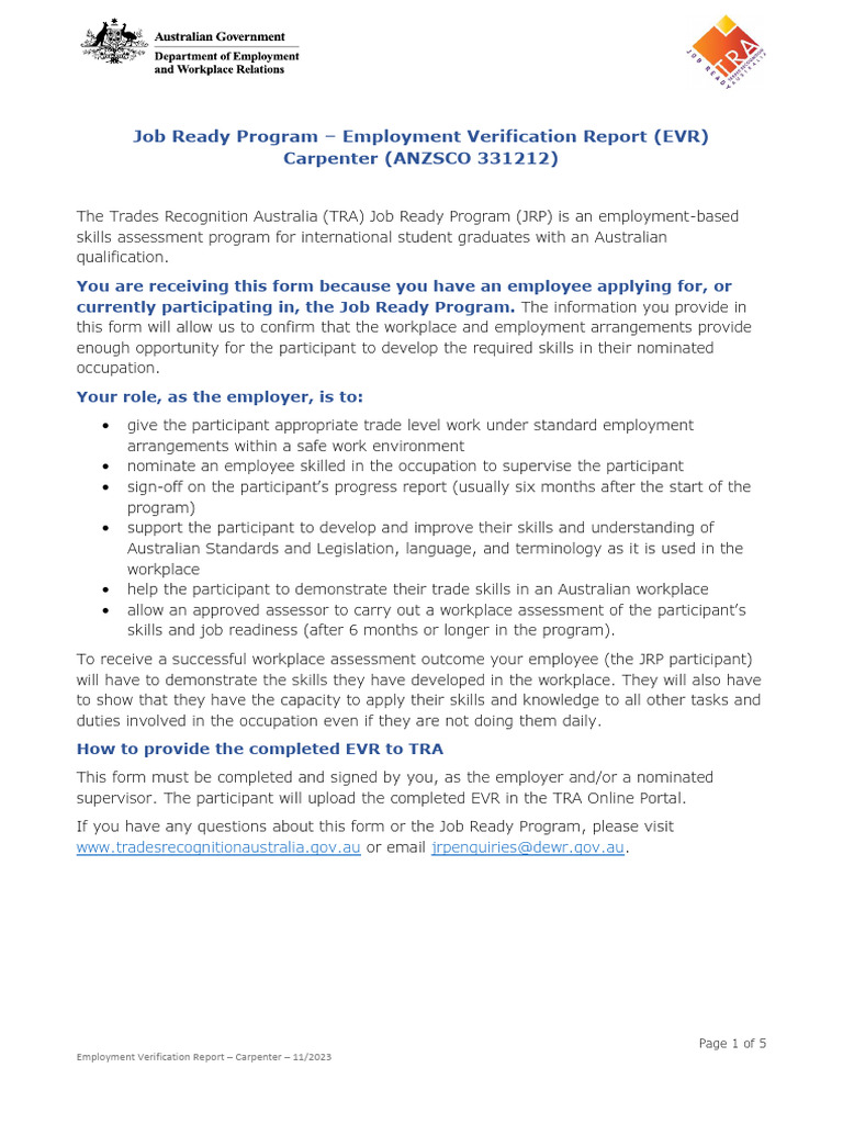 Carpenter EVR - Nov 2023-1 | PDF