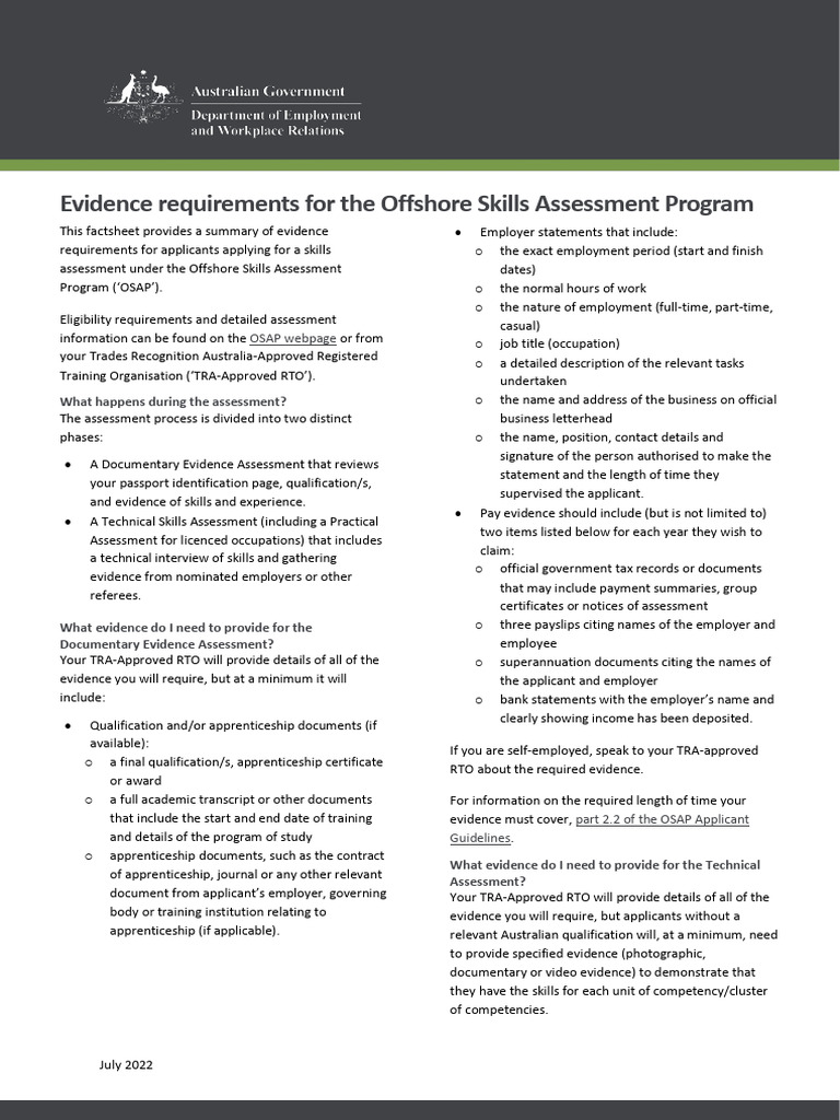 OSAP Application Evidence Requirements | PDF