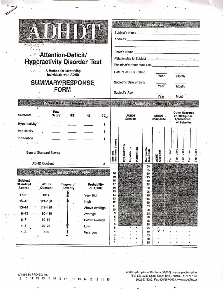 Adhdt Ax Form | PDF