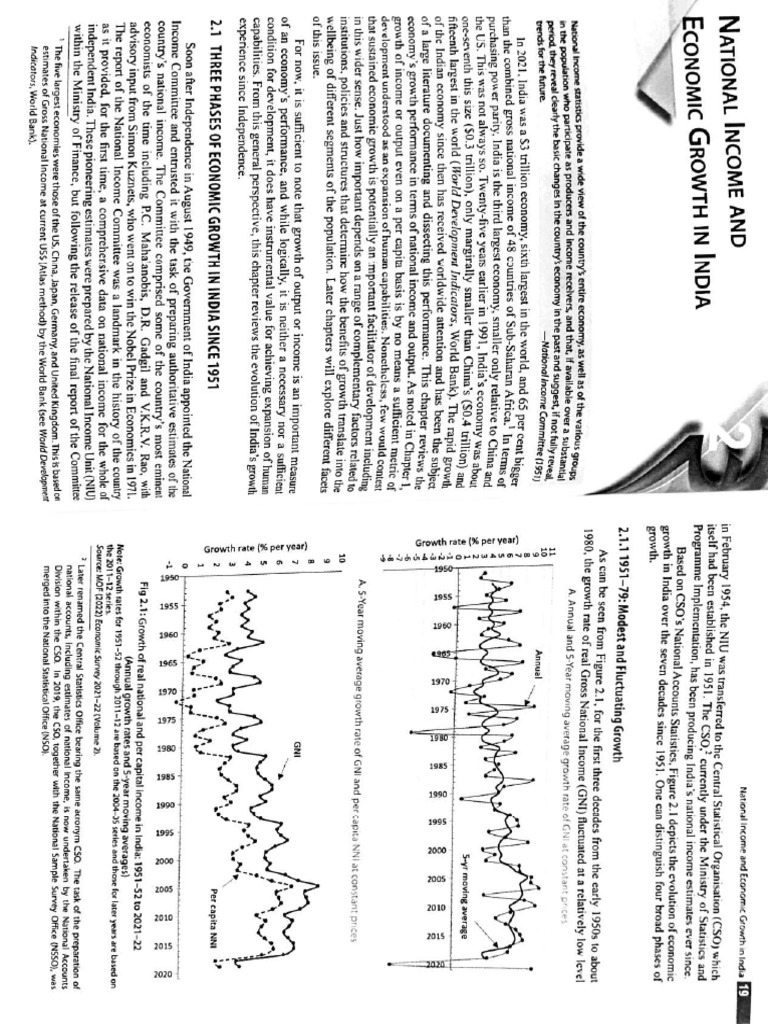 National Income And Economic Growth In India PDF