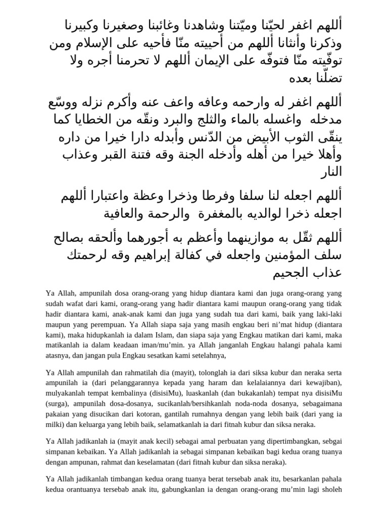 Doa Sholat Jenazah | PDF