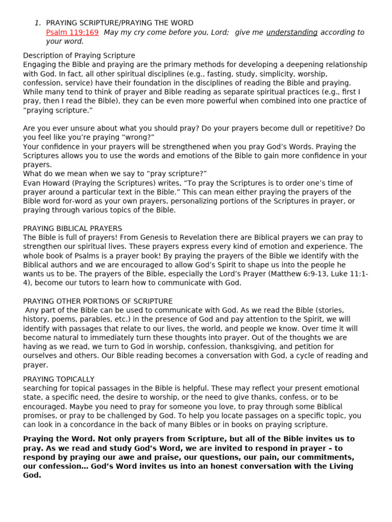 Praying The Word | PDF