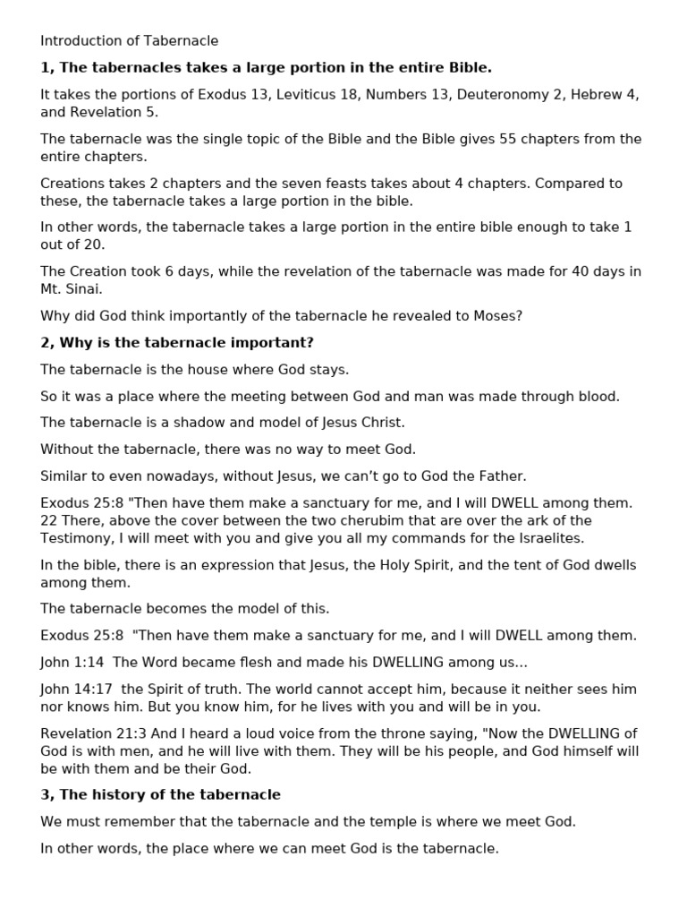 Understanding the Biblical Tabernacle | PDF | Tabernacle | Book Of Exodus