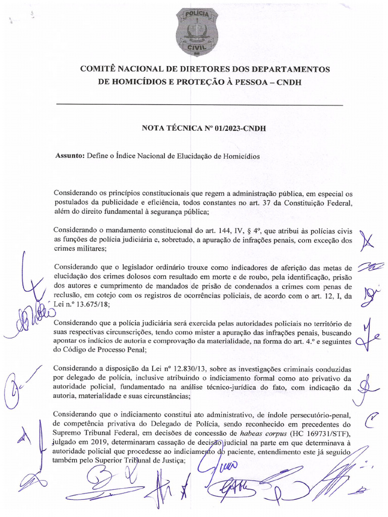 Nota Técnica Nº 01-2023 - CNDH | PDF