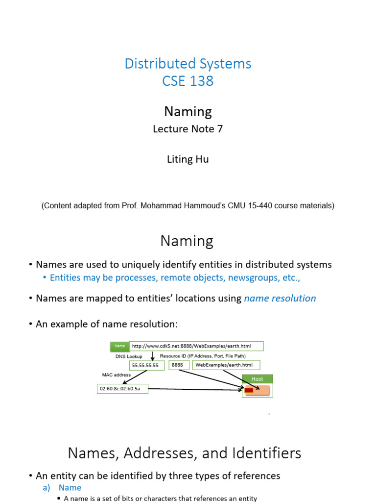 Lecture 07 Naming-PartI | PDF