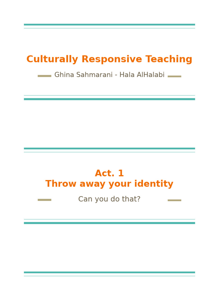Culturally Responsive Teaching | PDF
