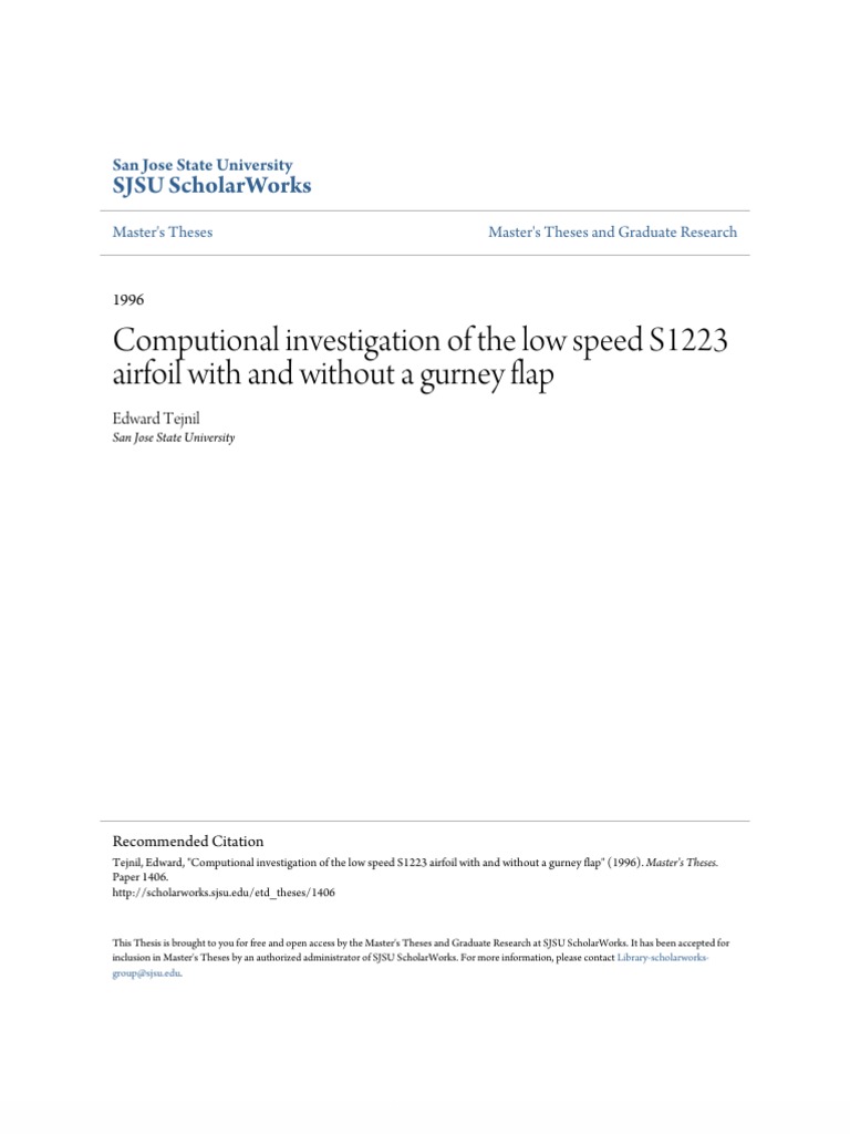 Computional Investigation of The Low Speed S1223 Airfoil With and ...
