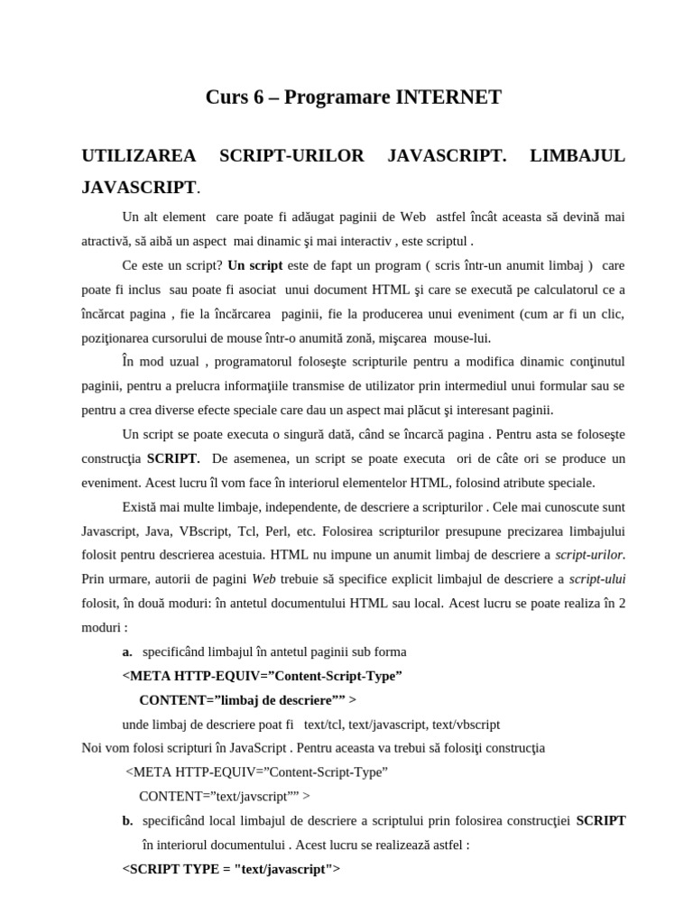 Curs 6-Programare Internet | PDF