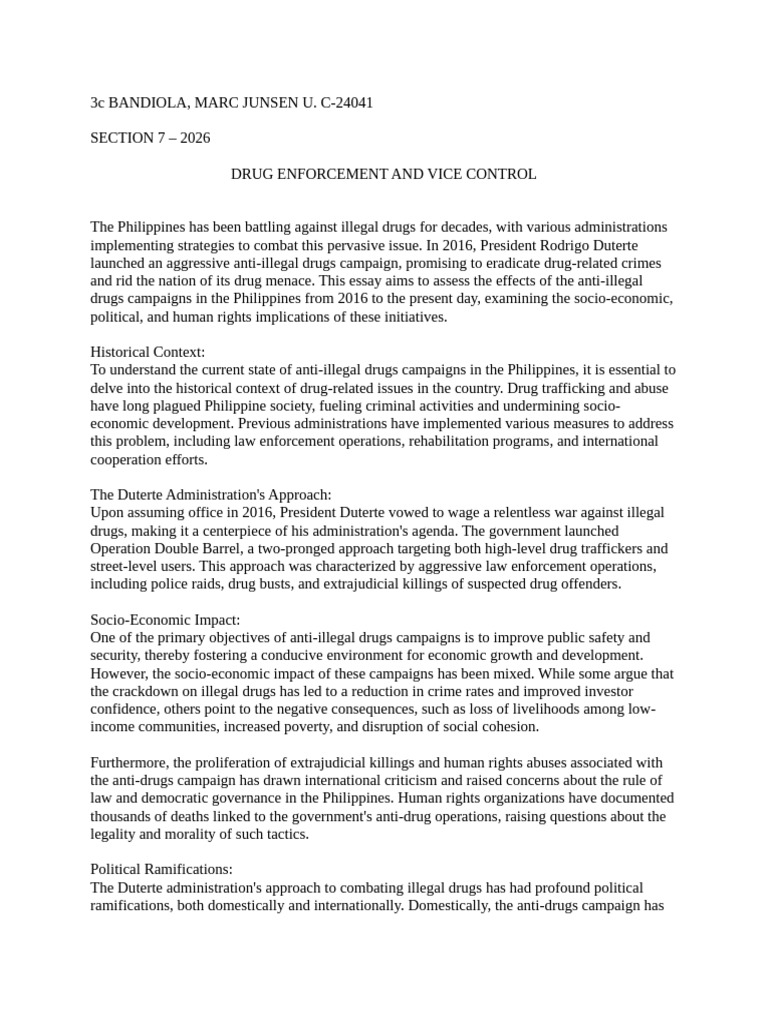 DRUGS AND ENFORCEMENT 3c BANDIOLA | PDF