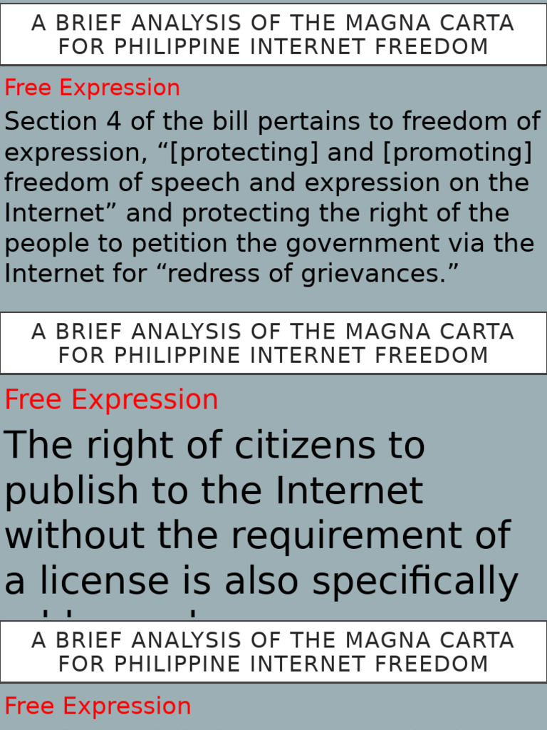 A Brief Analysis of The Magna Carta For Phil Internet Freedom | PDF