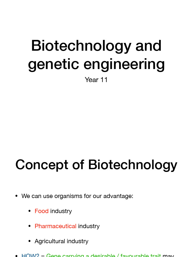 Biotechnology and Genetic Engineering | PDF