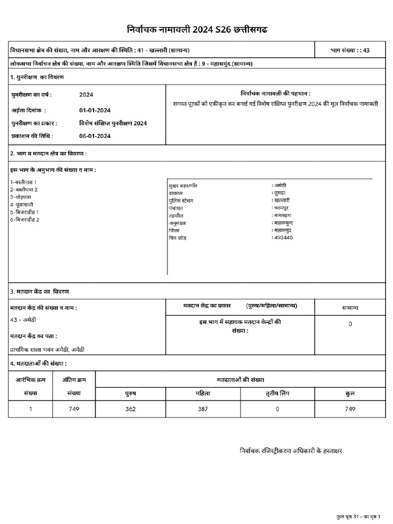 2024 EROLLGEN S26 41 DraftRoll Revision1 HIN 43 WI | PDF