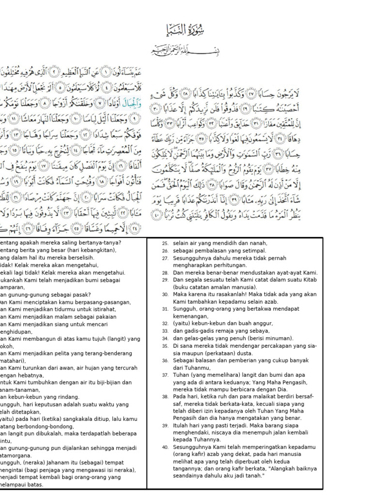 Surah Annaba' | PDF