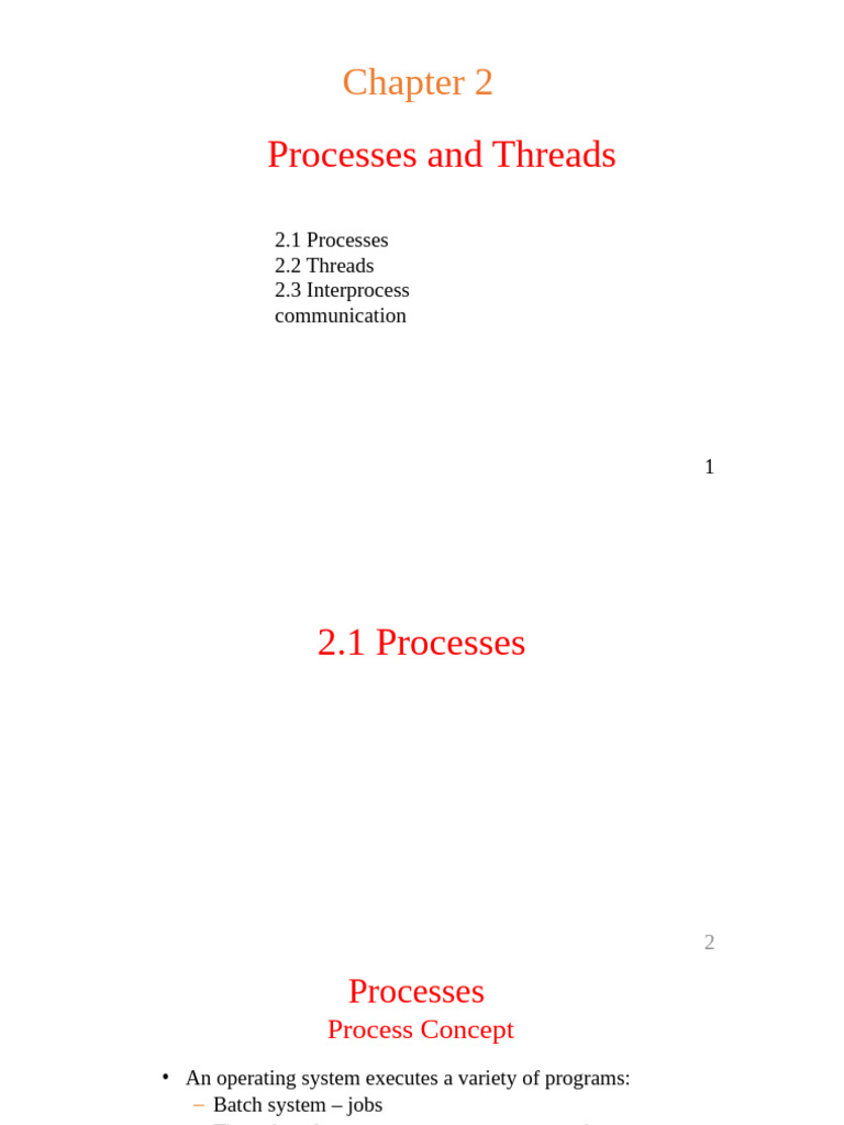 OS Slot 6 Chap2 Processes and Threads Interprocess | PDF
