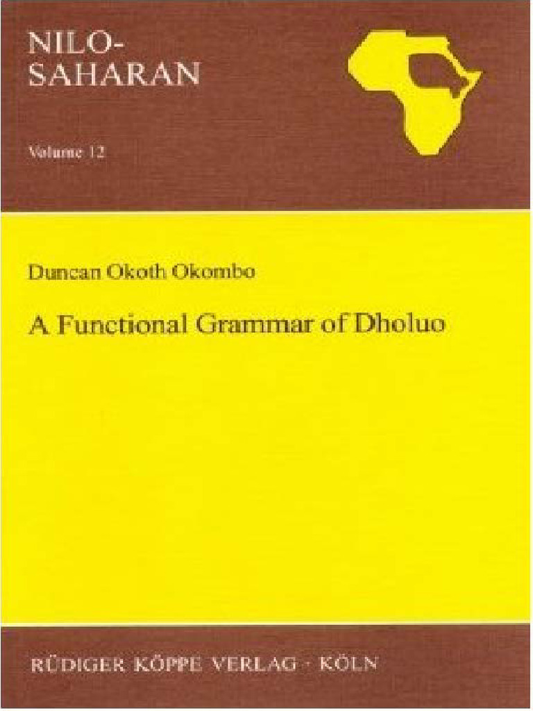 Luo A Functional Grammar of Dholuo (Okombo) | PDF