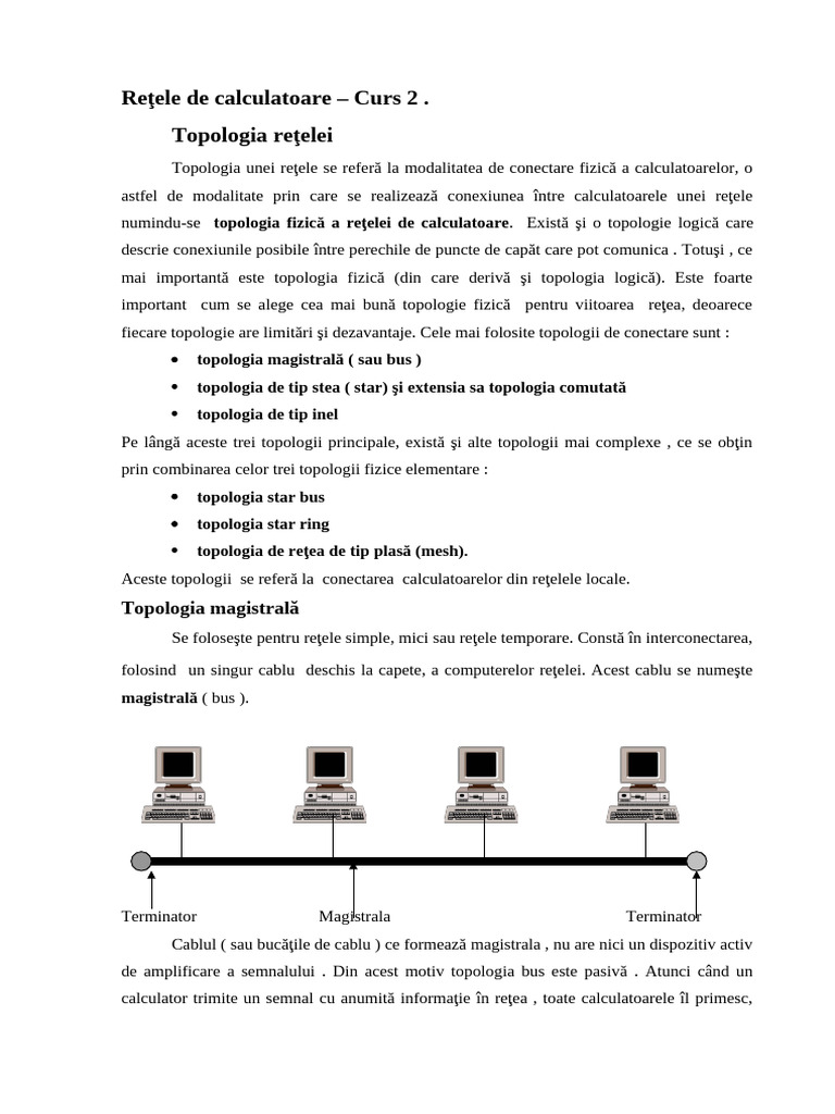 Curs2-Retele de Calculatoare-Topologiile Retelei - Componentele Retelei ...