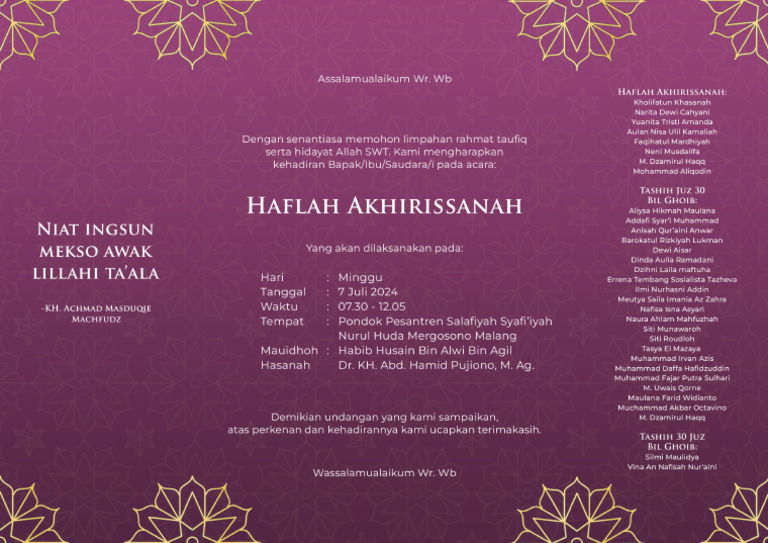 UNDANGAN HAFLAH (Main) Ver 4 | PDF