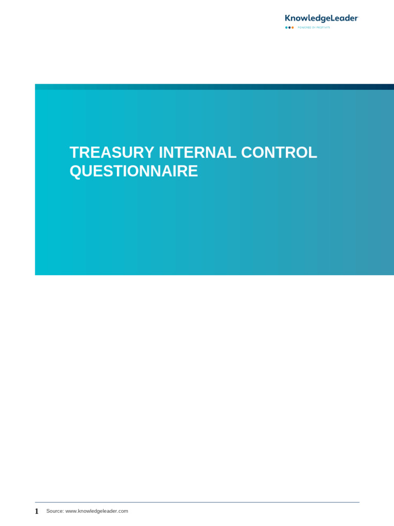 Treasury Internal Control Questionnaire | PDF