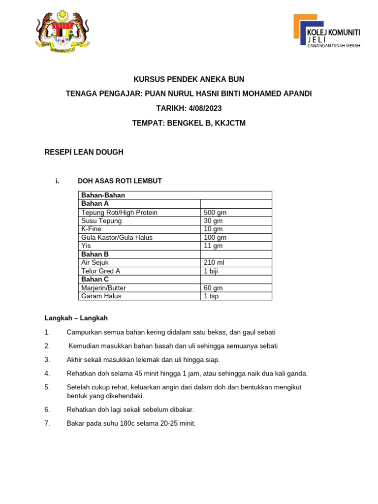 Resepi Roti | PDF