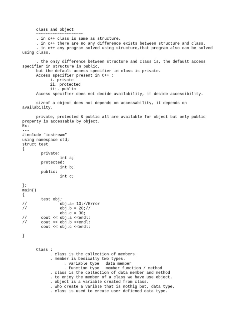 Day 1class & Object Part I | PDF | C++ | Software Development