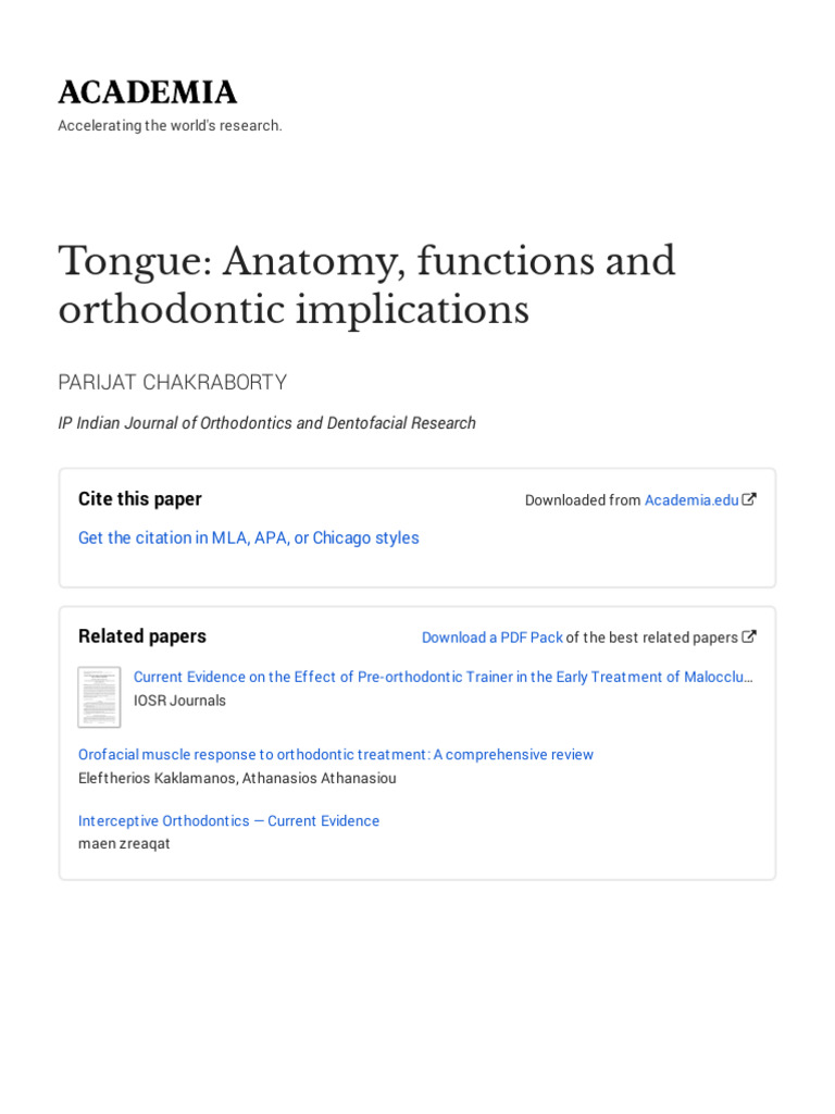 Tongue Function | PDF