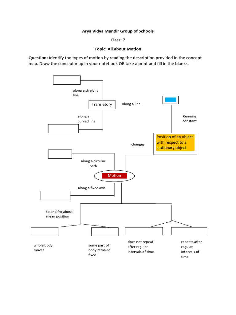 Grade 7 Motion Worksheet 1 | PDF