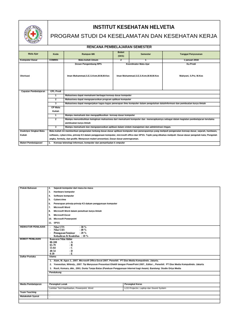 Rps Komputer Dasar | PDF