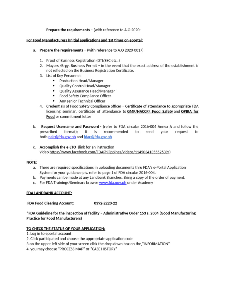 FDA LTO Updated Process | PDF