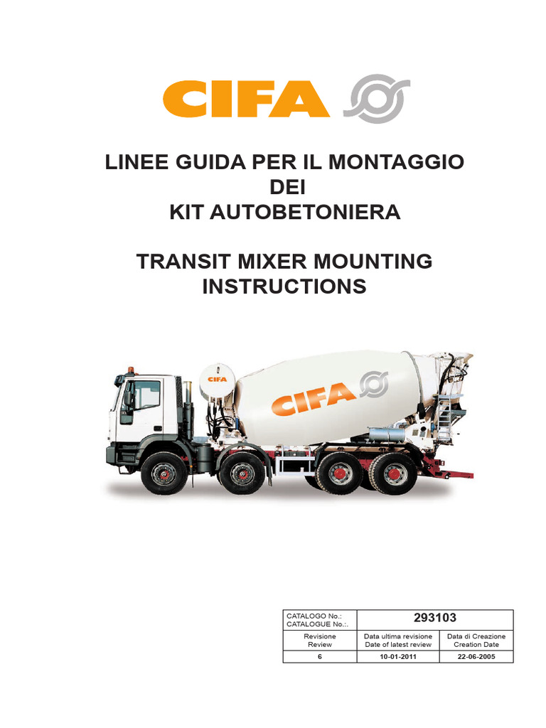 293103 rev.6 Kit Betoniera, Cifa | PDF