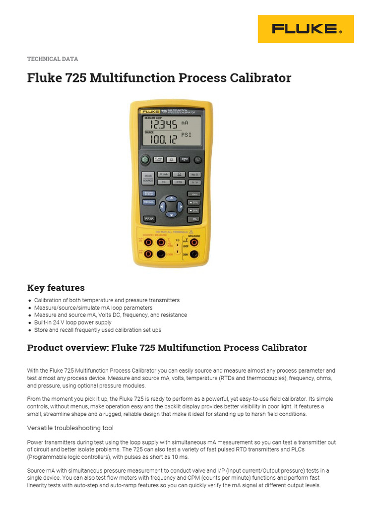 Fluke 725 | PDF