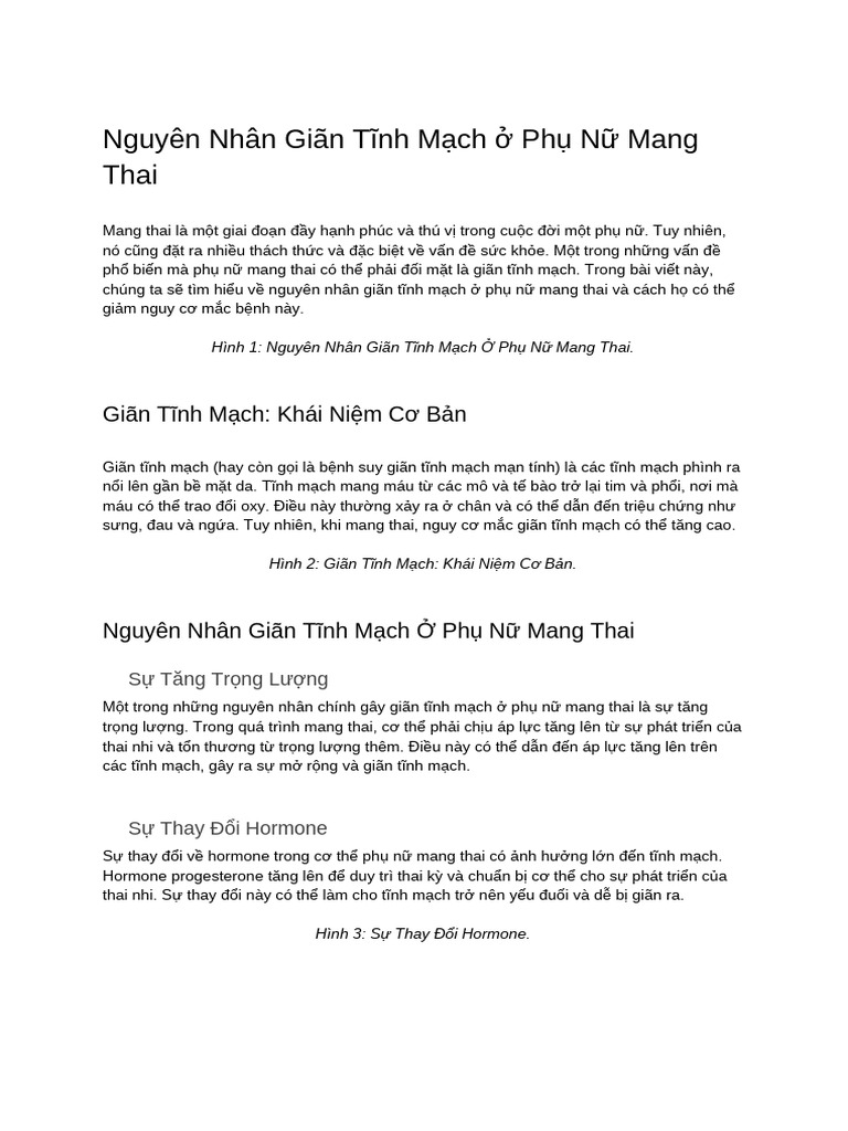 Nguyên Nhân Giãn Tĩnh M CH PH N Mang Thai | PDF