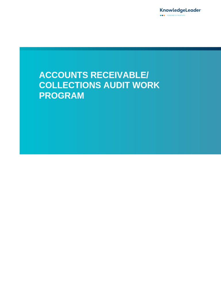 Accounts Receivable Collections Audit Work Program | PDF