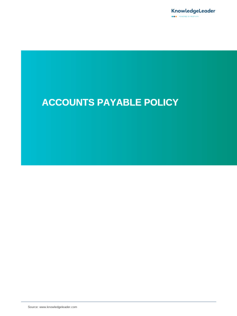 Accounts Payable Policy | PDF | Accounts Payable | Finance & Money ...
