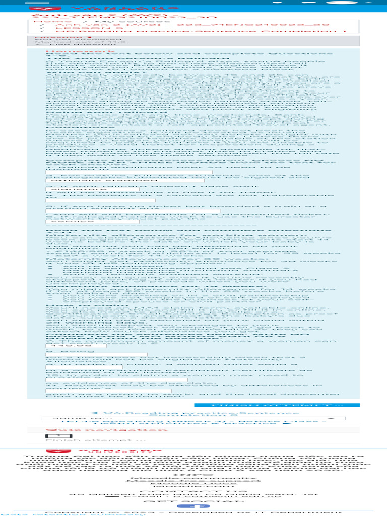 U6.Reading practice.Sentence Completion 1 | PDF