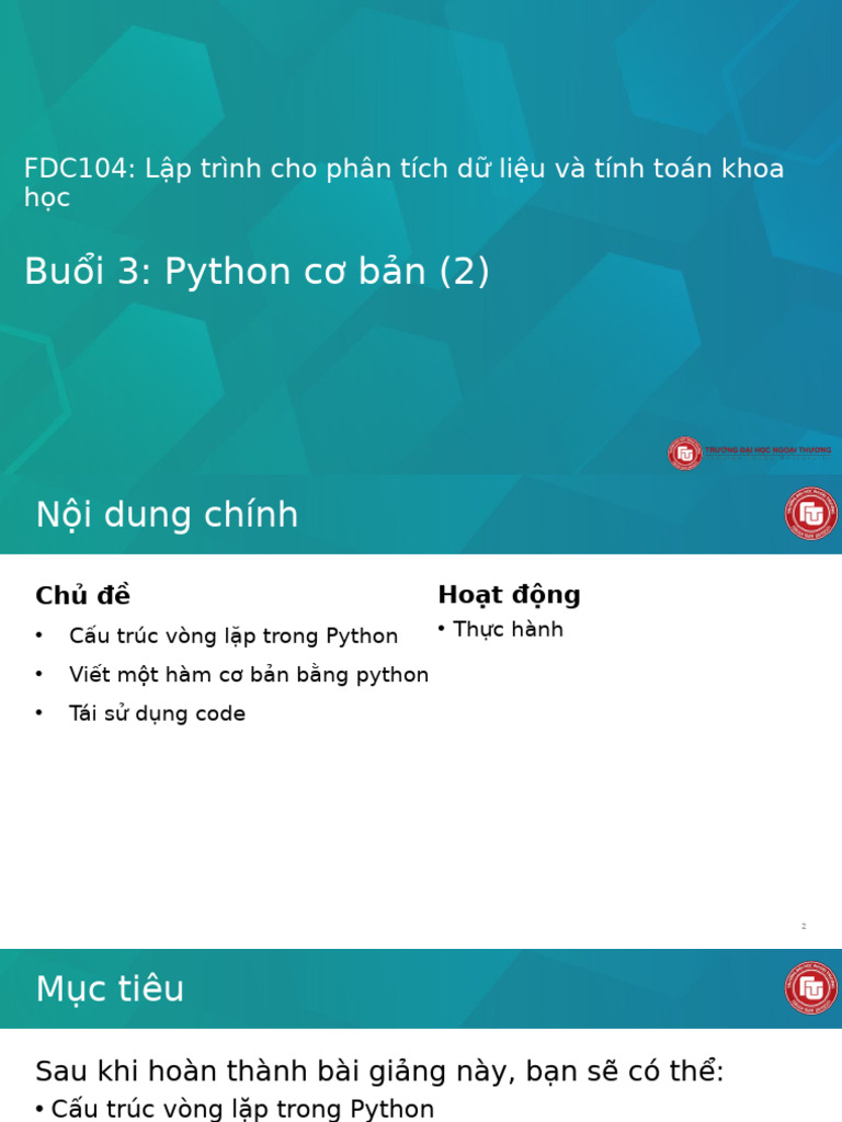 Lecture - 3 - Python - Basics - 2 - For Tutor | PDF