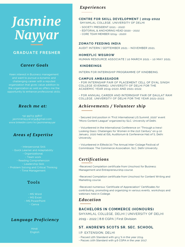 Jasmine CV | PDF