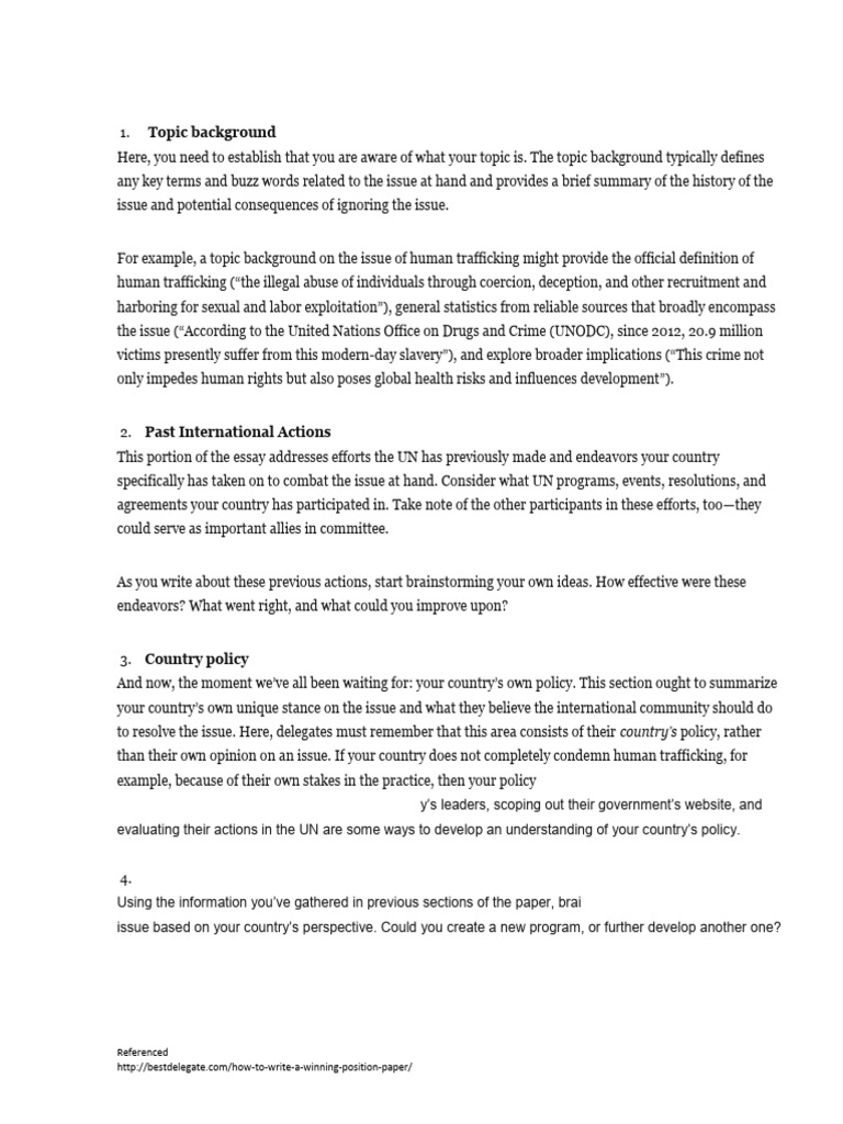 How to Write a Position Paper | PDF