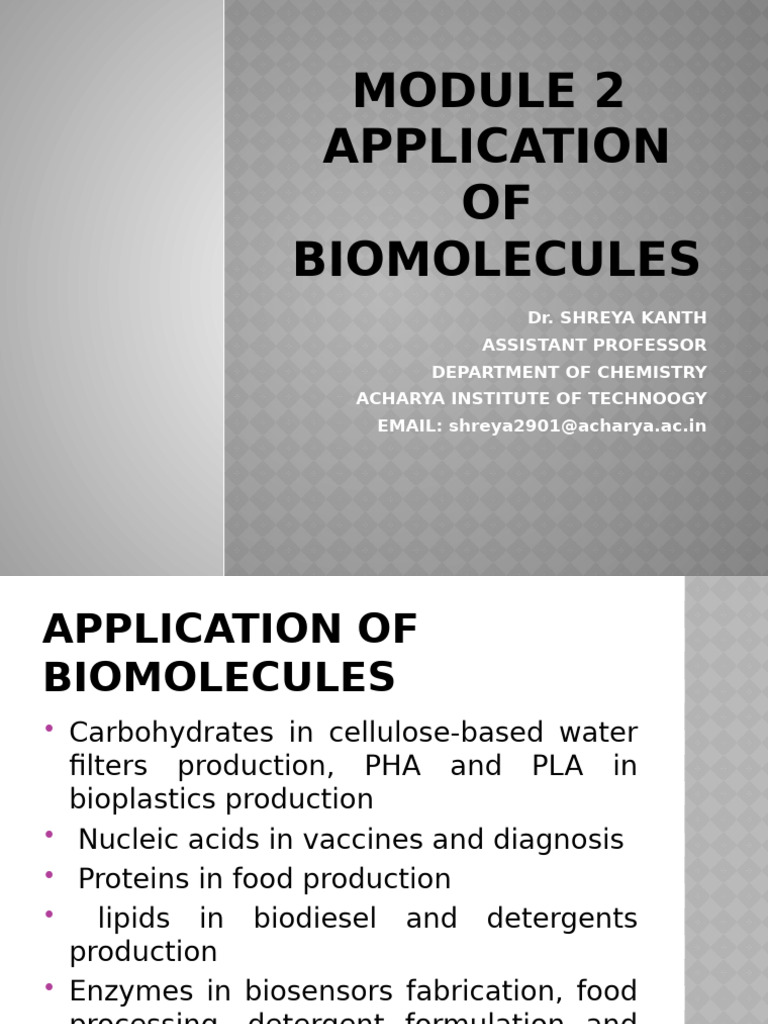 MODULE - 2 Applications of Biomolecules | PDF | Carbohydrates | Dna