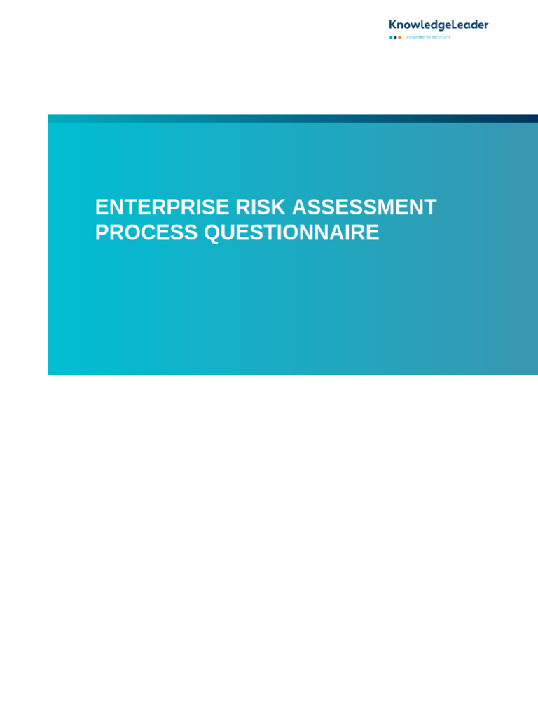 Enterprise Risk Assessment Process Questionnaire | PDF | Risk | Career ...