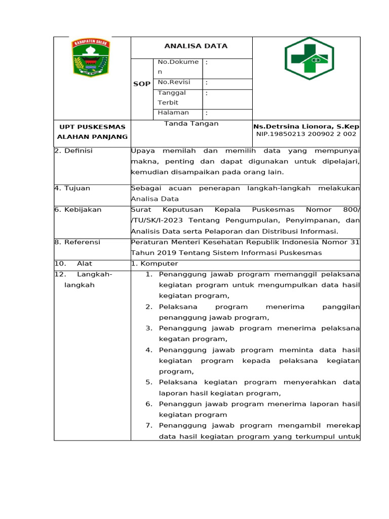 1.2.4.a Sop Analis Data | PDF