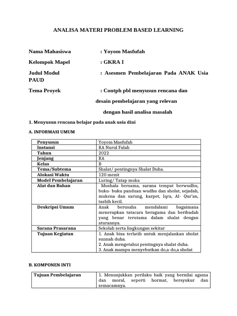 Analisa Materi Problem Based Learning Modul 10 | PDF