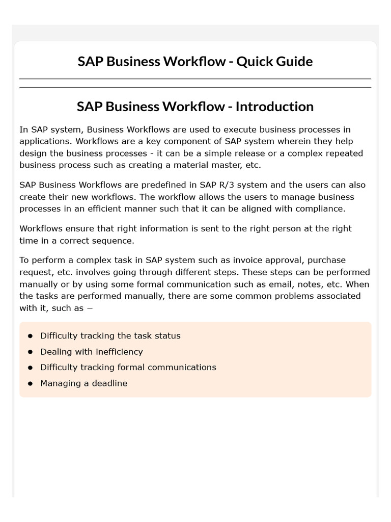 Sap Business Workflow Quick Guide Pdf