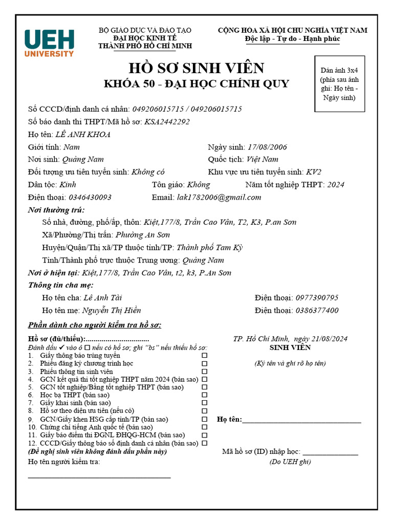 Lê Anh Khoa - 638598329693646603 | PDF | Southeast Asia | Vietnamese People