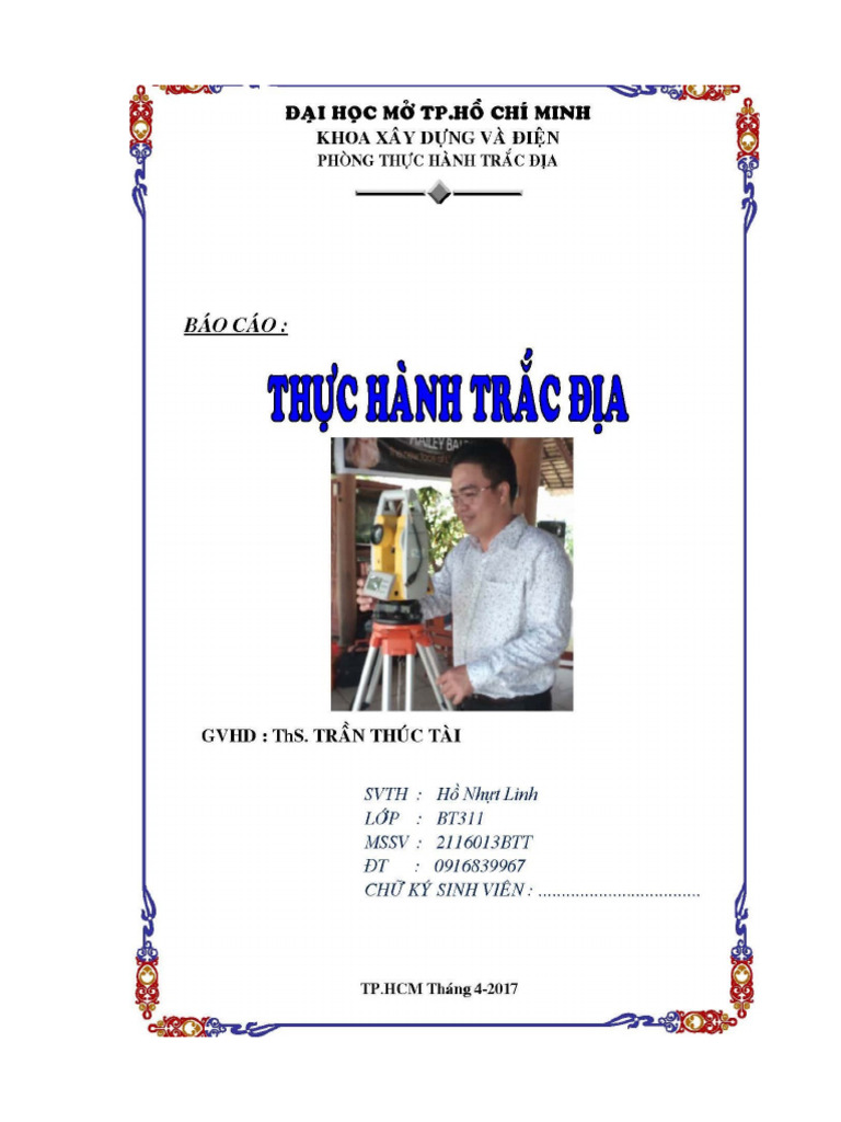 Bai Bao Cao Thuc Hanh Trac-Dia - Ho Nhut Linh - New2 PDF | PDF
