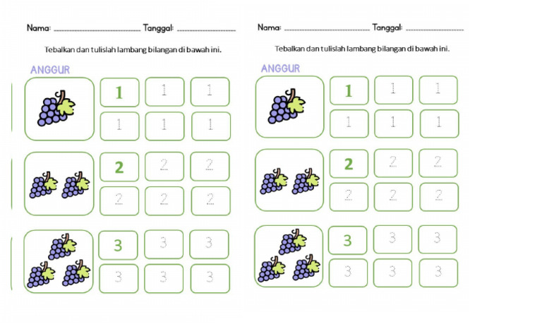 Menebali Angka 123 | PDF